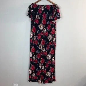 Altar'd State | Dresses | Alterd State Maxi Dress S Black Red Rose ...